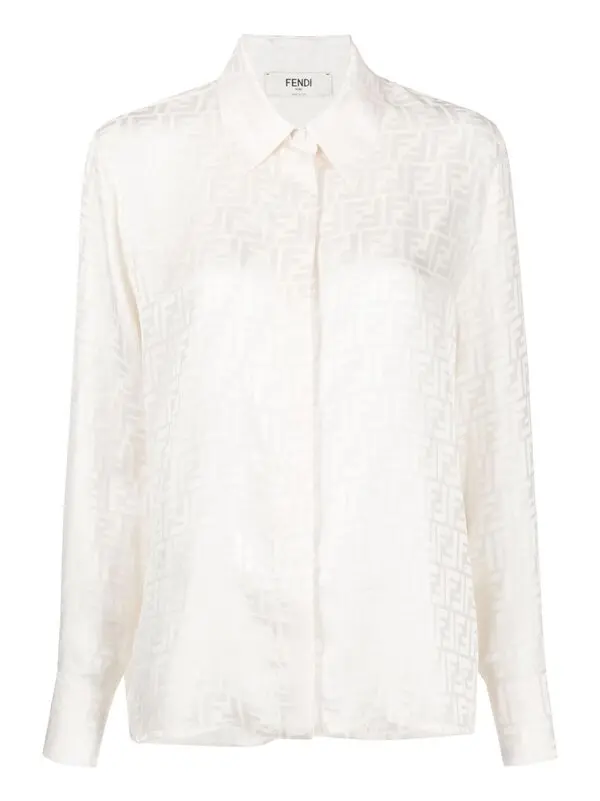 Fendi Ff Silk Shirt - Cream
