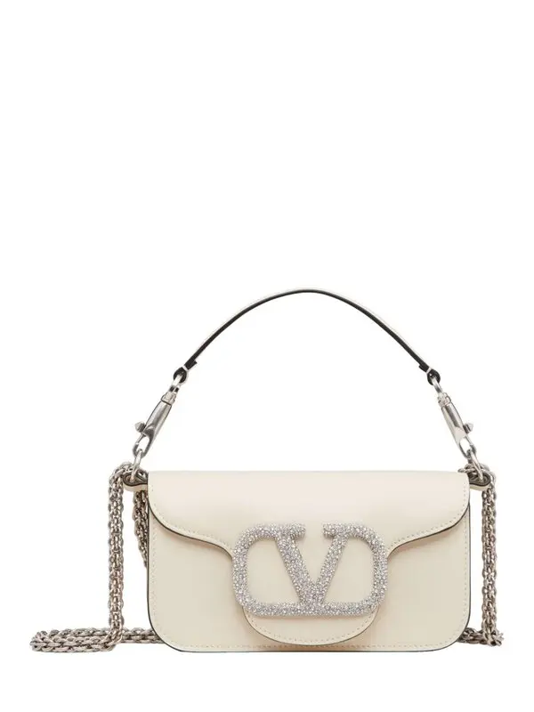 Valentino Garavani Locò Small Leather Shoulder Bag - Ivory