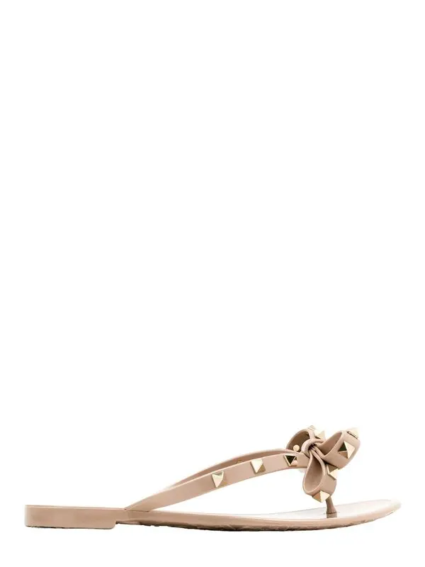 Valentino Garavani Summer Rockstud Flat Sandals - Powder