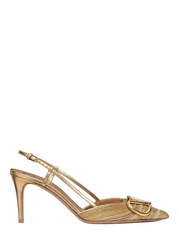Valentino Garavani Vlogo Signature Slingback Pumps - Golden