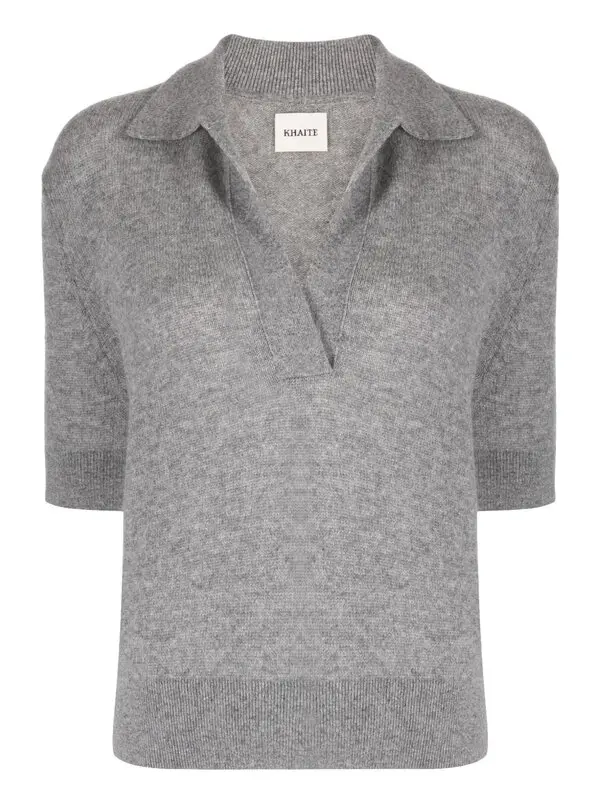 Khaite Cashmere Polo Shirt - Grey
