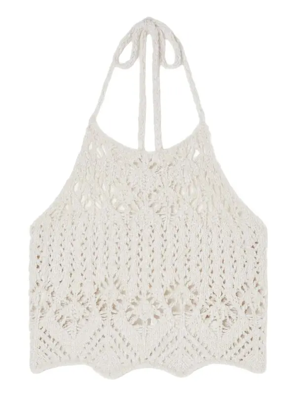 Alanui Crochet Halterneck Top - Cream
