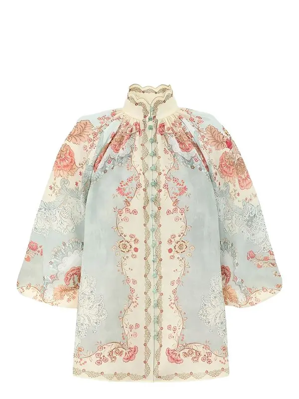 Zimmermann Daylight Printed Blouse - Clear Blue