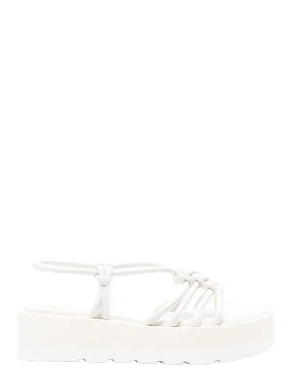 GIANVITO ROSSI Hebe Leather Platform Sandals - White