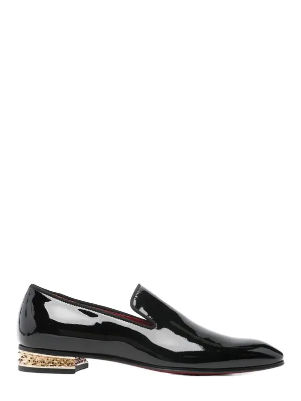 CHRISTIAN LOUBOUTIN Dandy Rocks Patent Leather Loafers - Black