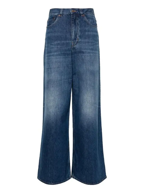 Chloé Cotton Wide Leg Denim Jeans - Blue