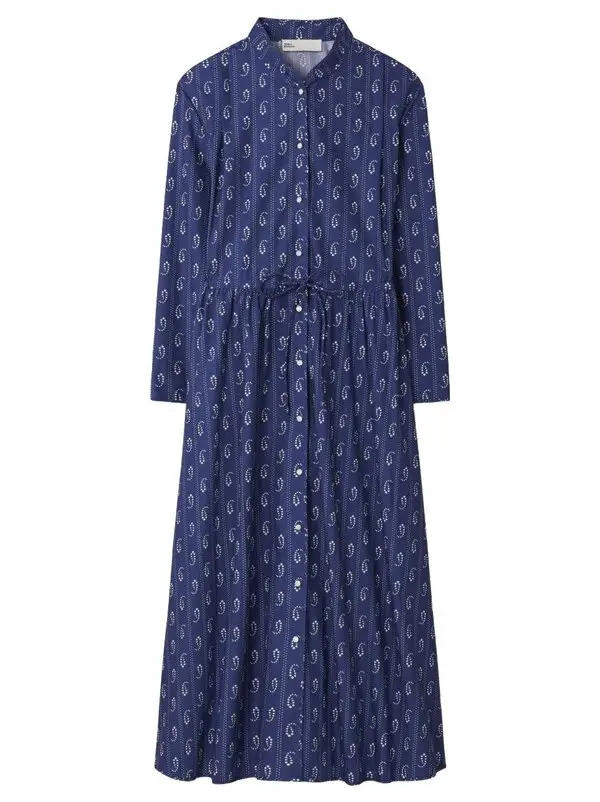 Tory Burch Printed Cotton Shirtdress - Blue