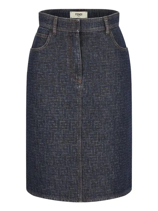 Fendi Denim Cotton Skirt - Blue
