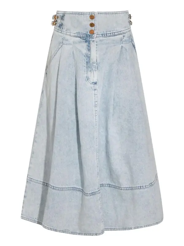 Zimmermann Denim Maxi Skirt - Clear Blue