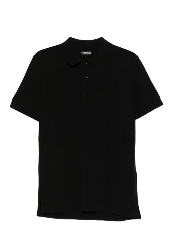 TOM FORD Cotton Blend Polo Shirt - Black