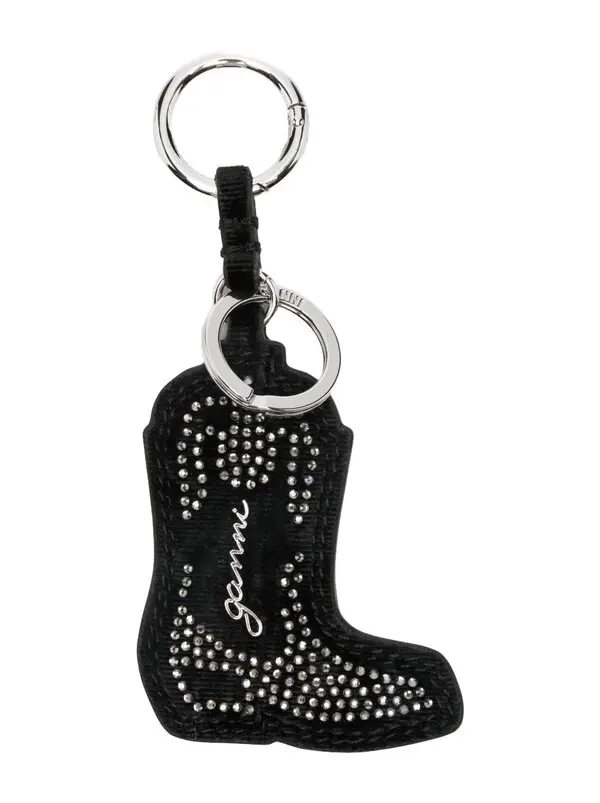 GANNI Western Boot Keyring - Black