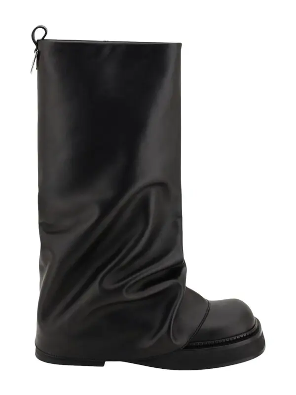 Attico Robin Leather Boots - Black