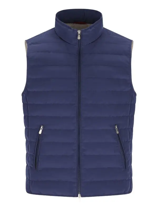 Brunello Cucinelli Quilted Down Vest - Blue