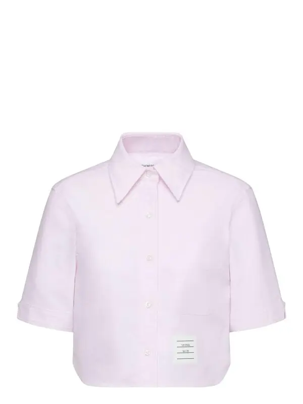 Thom Browne Cotton Cropped Shirt - Pink