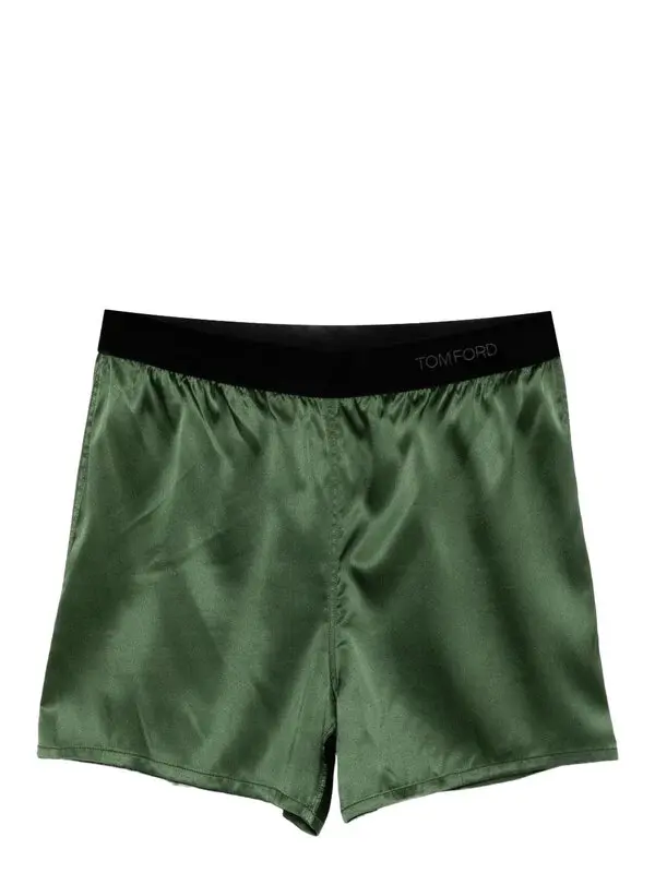 TOM FORD Silk Pajama Shorts - Green