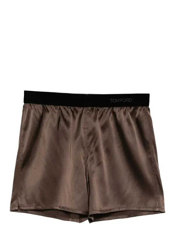 TOM FORD Silk Pajama Shorts - Brown