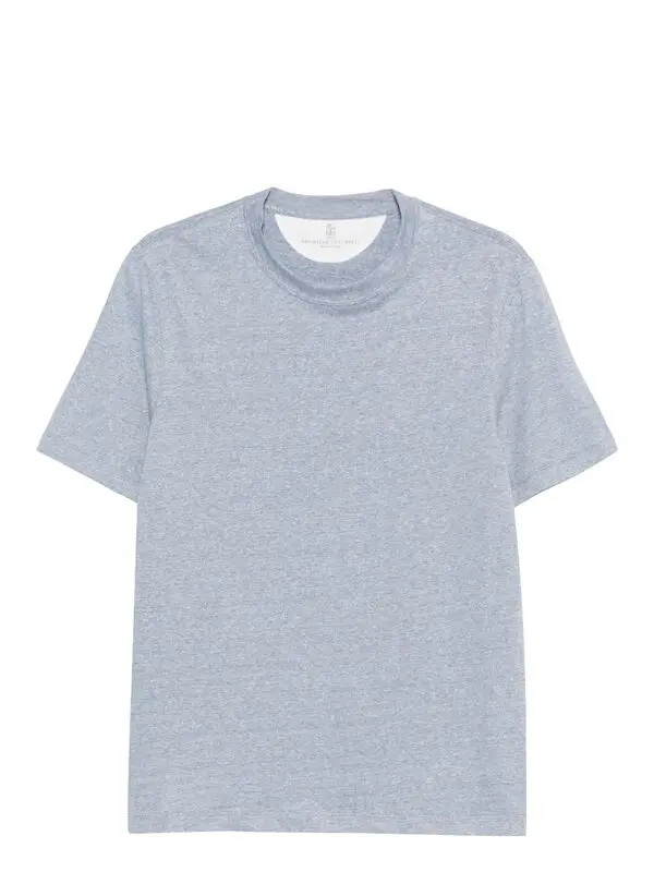 Brunello Cucinelli Linen Blend T Shirt - Clear Blue