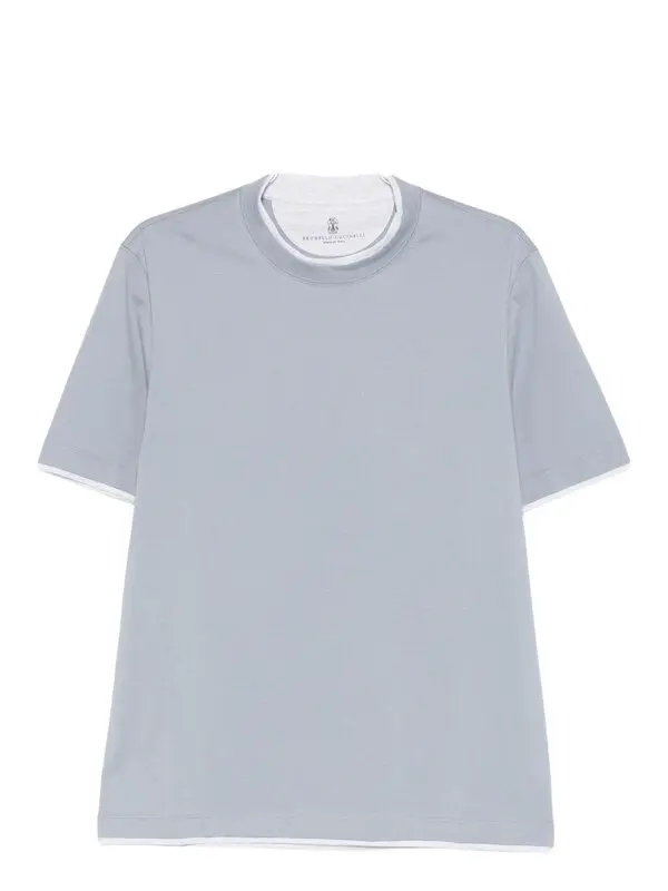Brunello Cucinelli Cotton T Shirt - Clear Blue