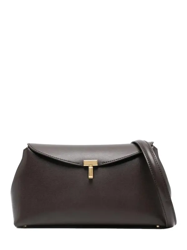 TOTEME T-lock Leather Clutch - Brown