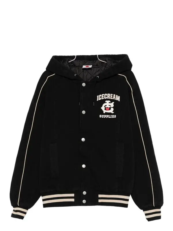 ICECREAM Cotton Hooded Bomber Jacket - Black