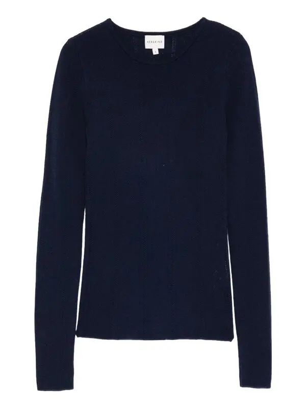 HERSKIND Wool Crewneck Sweater - Blue