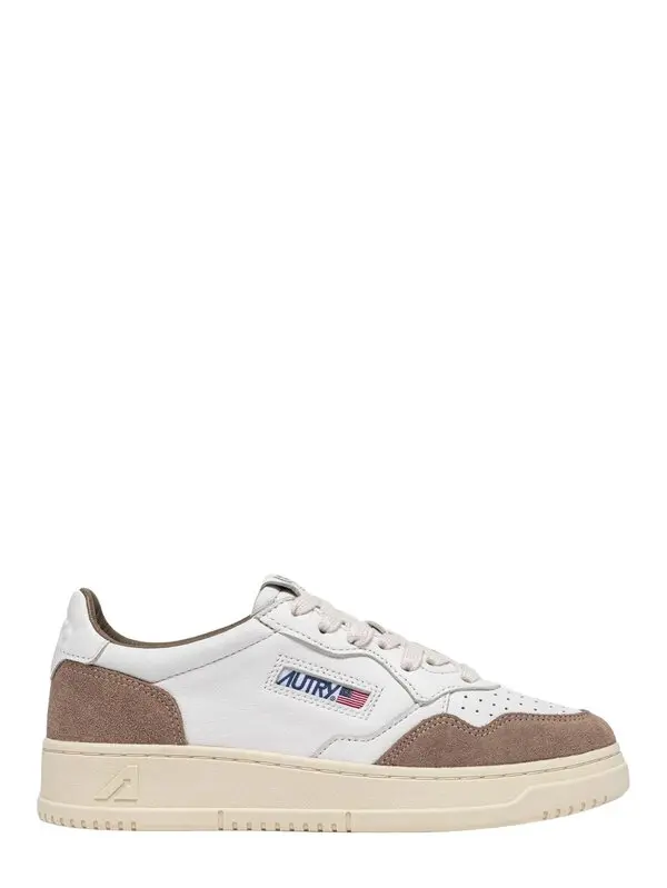 AUTRY Medialist Low Leather Sneakers - Marrone Chiaro