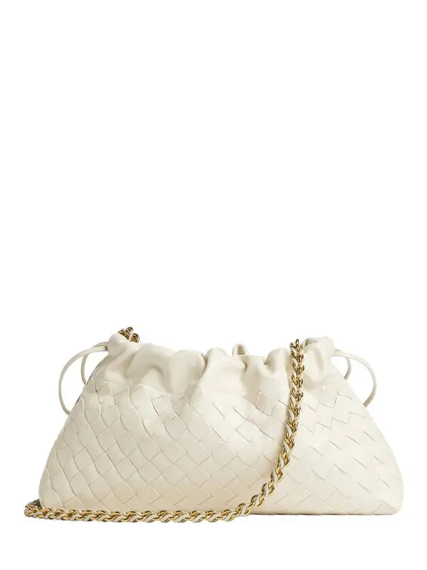 Bottega Veneta Intrecciato Leather Shoulder Bag - Sea Salt