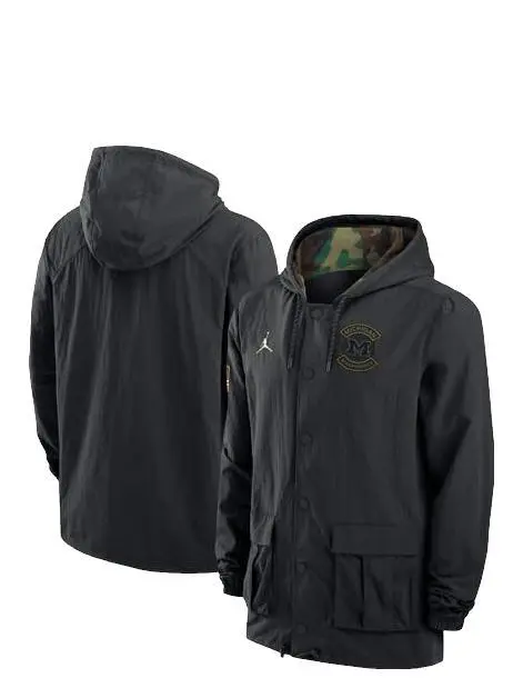 JORDAN BRAND Michigan Wolverines 2025 Ncaa Military Appreciation Full-snap Jacket - Black
