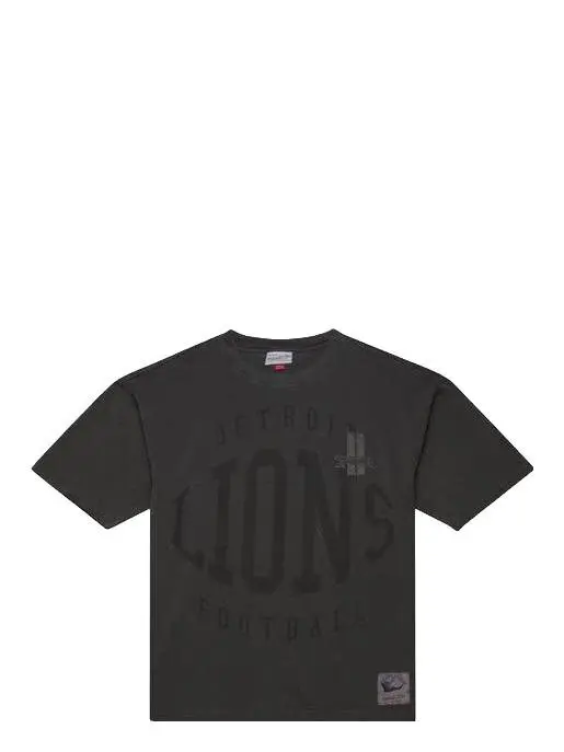 Mitchell & Ness Detroit Lions Downtown Collection Premium Vintage Logo T-shirt - Black
