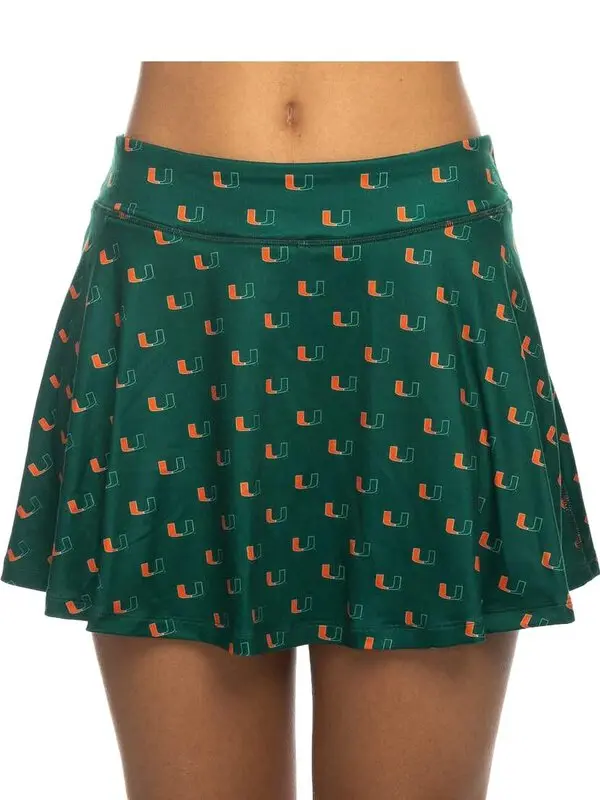ZOOZATZ Miami Hurricanes All-over Print Flowy Skort - Green
