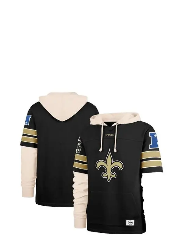 '47 47 New Orleans Saints Split Zone Cornerback Duo Hoodie - Black