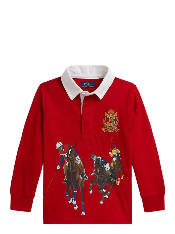 Ralph Lauren Equestrian-print Cotton Rugby Shirt - Down The Field Print