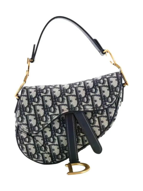 Dior Saddle Handbag Oblique Canvas Mini Shoulder Bag - Blue