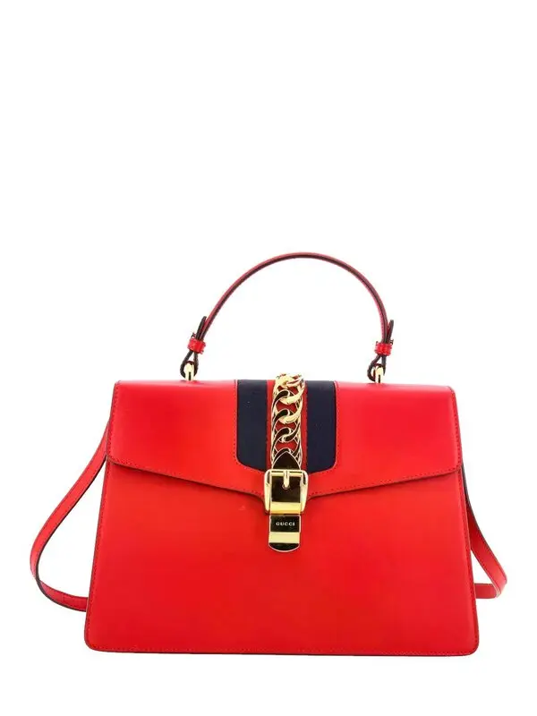 Gucci Sylvie Top Handle Medium Satchel - Red