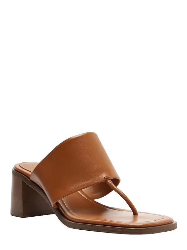 Schutz Martha Leather Thong Sandals - Miele