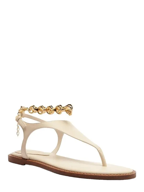 Schutz Lys Leather Thong Sandals - Sugar White