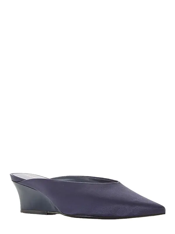 REFORMATION Marilyn Mule Wedge Pumps - After Hours Satin