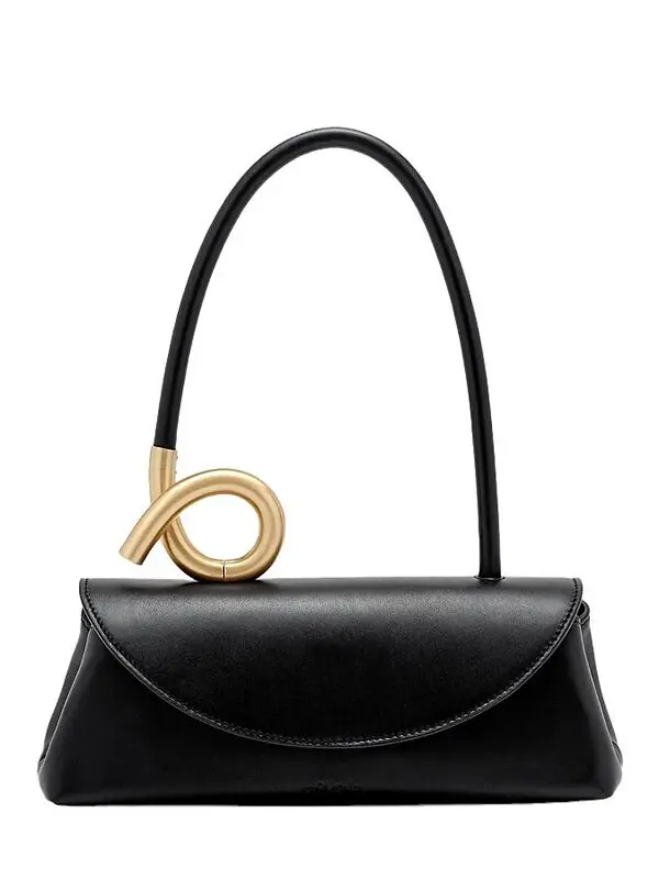 Cult Gaia Azariah Leather Shoulder Bag - Black