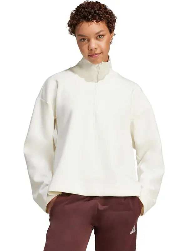 Adidas Quarter-zip Sweatshirt - Off White