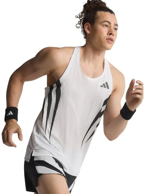 Adidas Adizero Archive Running Singlet - White