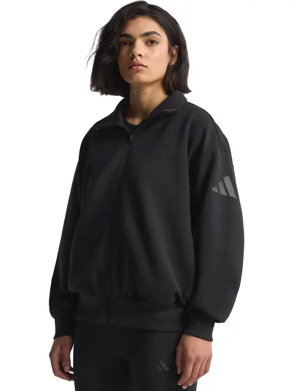 Adidas Soft Lux Loose Full-zip Top - Black