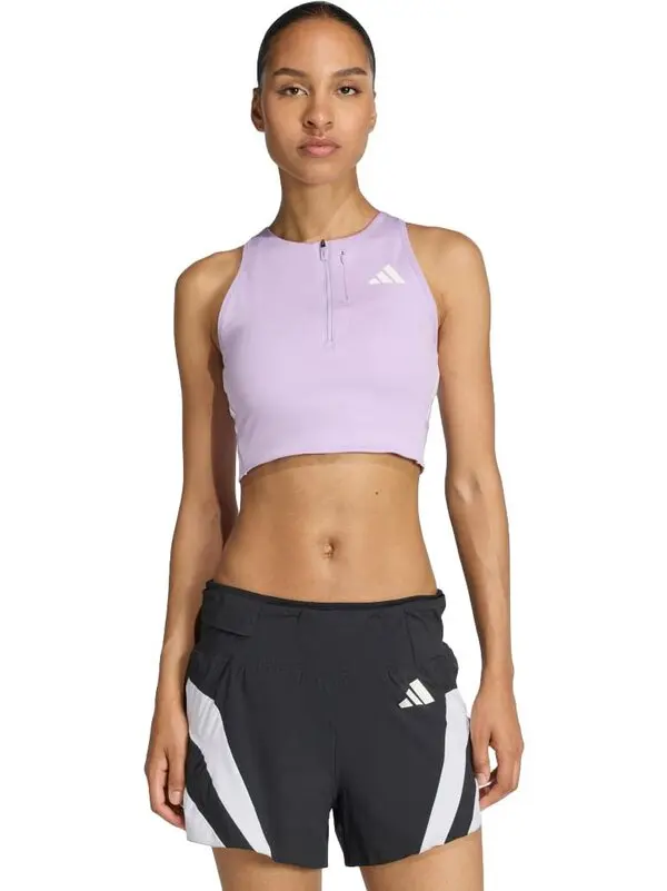 Adidas Adizero Running Gel Pocket Crop Top - Powder Plum