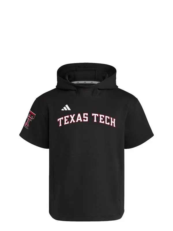 Adidas Texas Tech Red Raiders Dugout Short Sleeve Hoodie - Black / White / Ncaa-txt-7tw