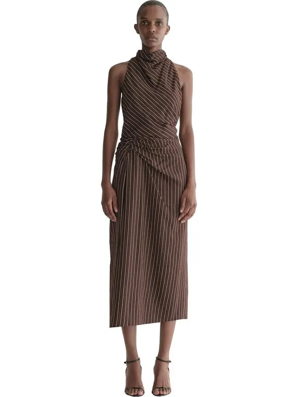 A.L.C. Jean Striped Midi Skirt - Ganache Stripe