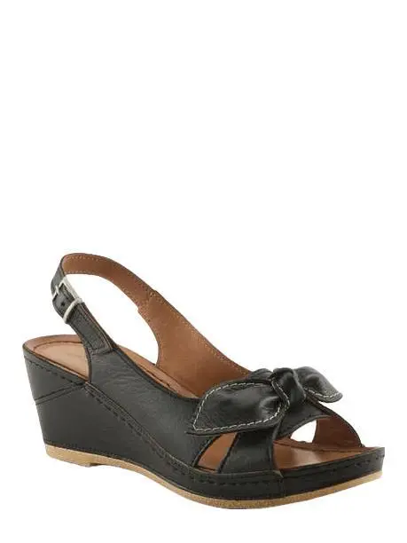 SPRING STEP SHOES Chassidy Wedge Sandal - Black