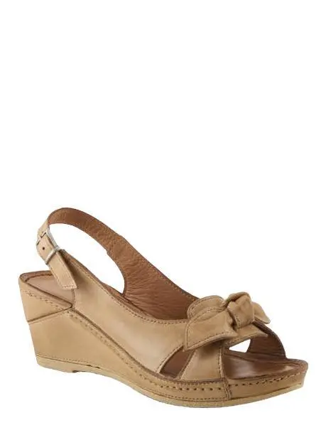 SPRING STEP SHOES Chassidy Wedge Sandal - Tan