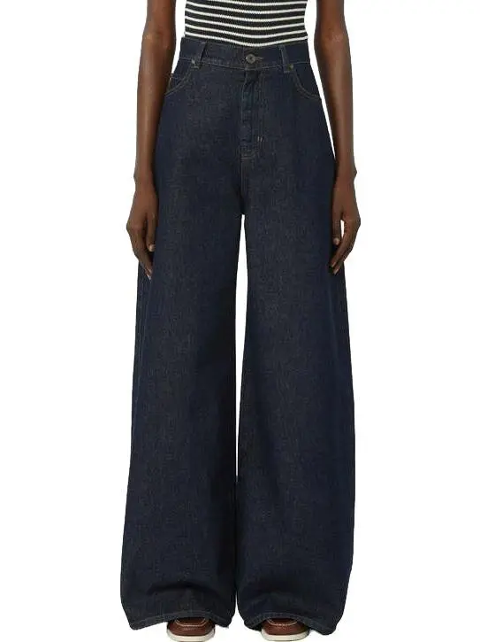 Max Mara Bella Wide Leg Jeans - Navy