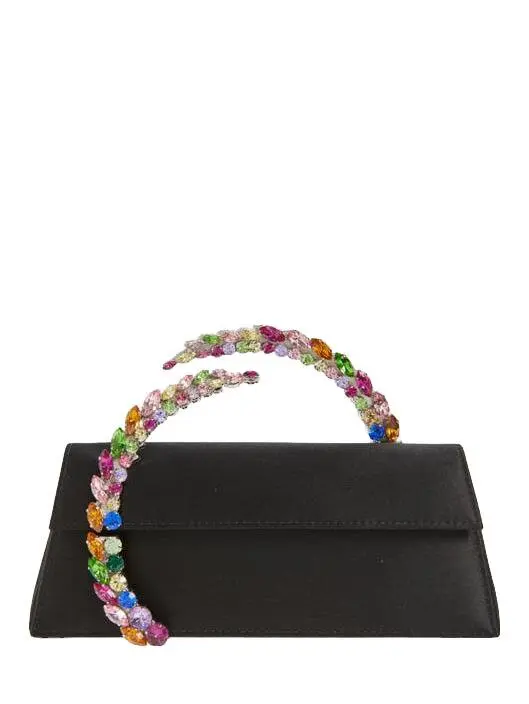 L’ALINGI Karma Crystal Handle Clutch - Black/rainbow