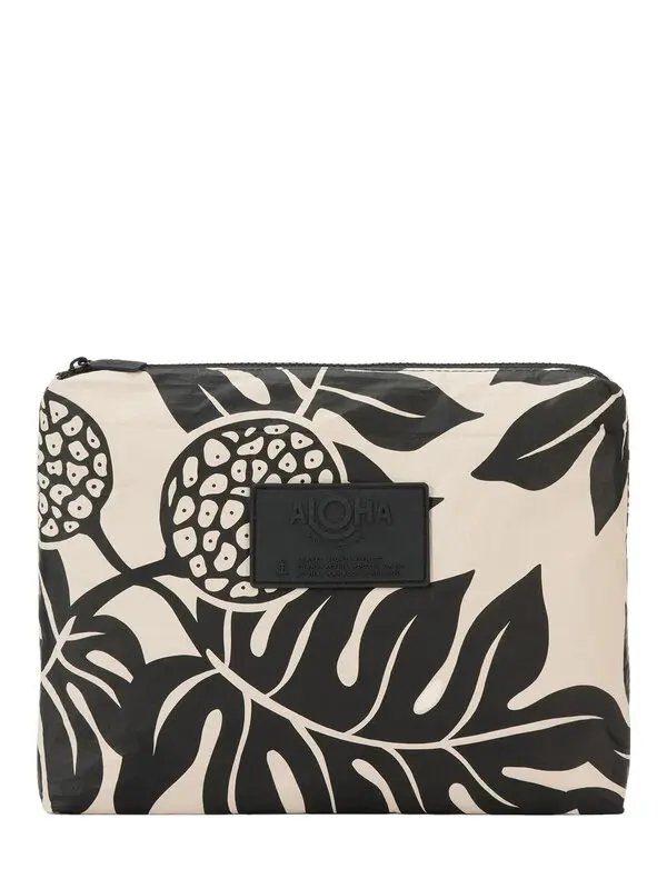 ALOHA COLLECTION Holomua Zip Pouch - Black/sandstone