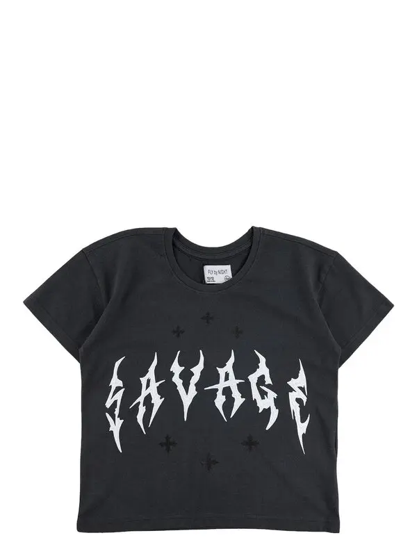 FLY BY NIGHT Fresco T-shirt - Black Oyster/savage